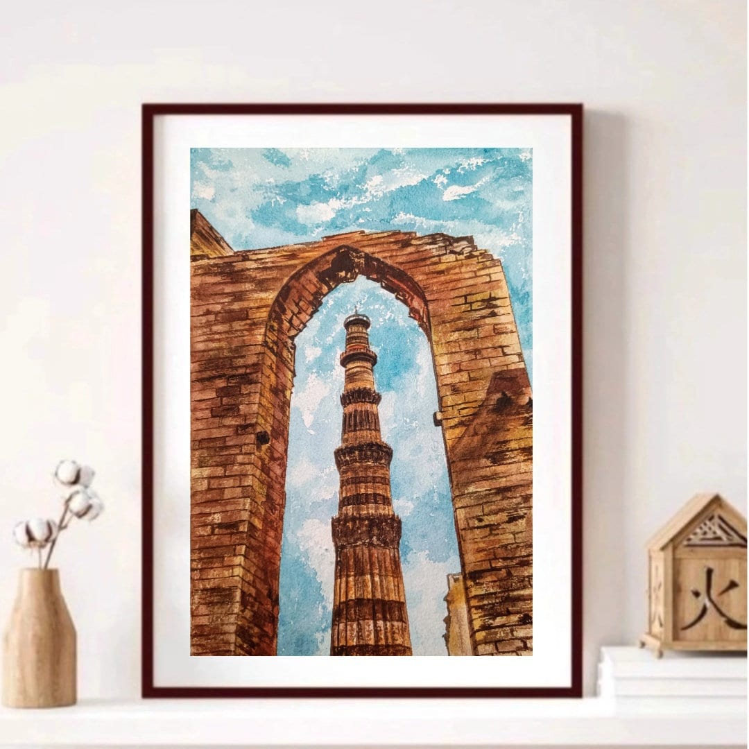 Delhi Landmark Original Painting| India Art, Watercolor Art A4 ...