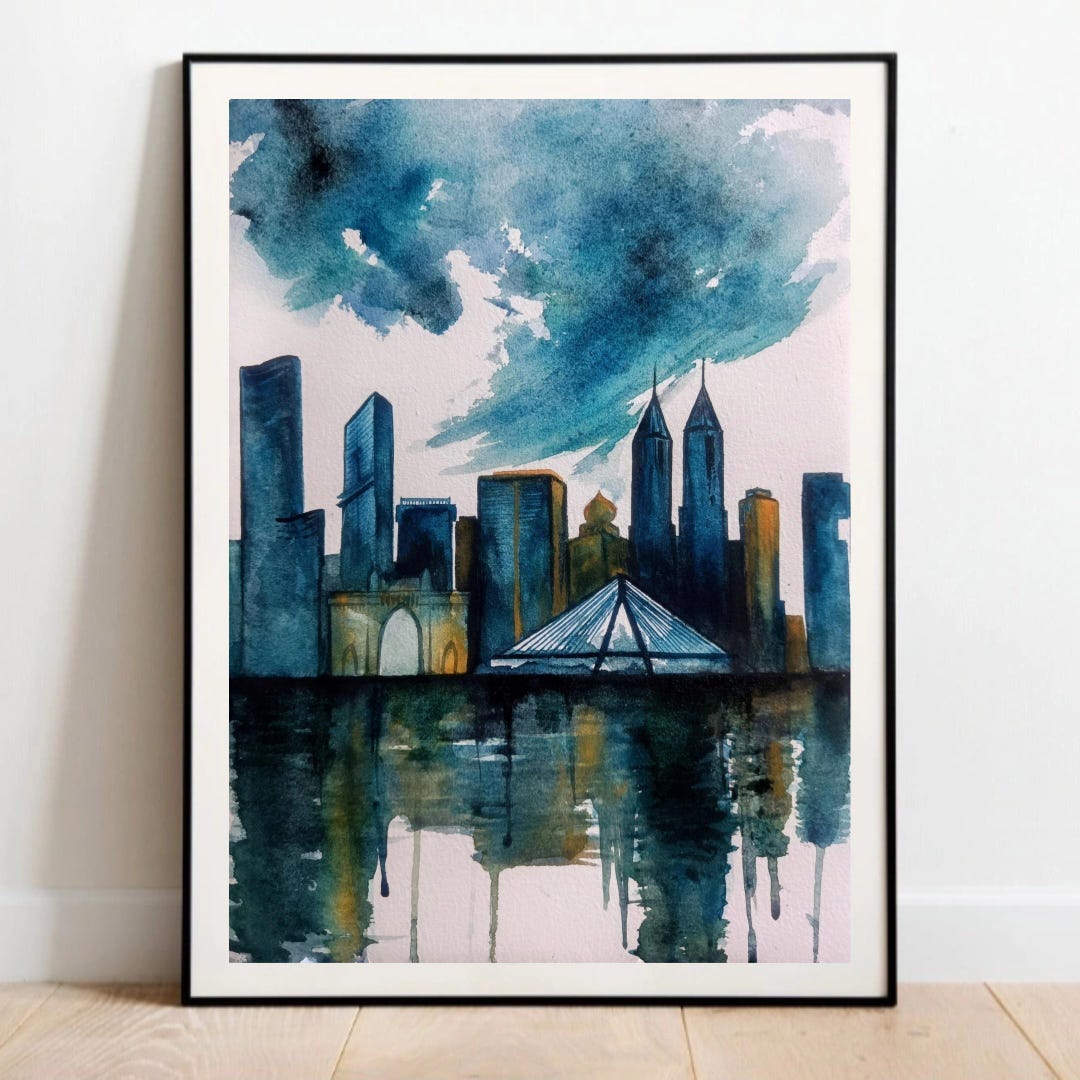 Original Mumbai Skyline Watercolor Painting: Urban India Art - Etsy