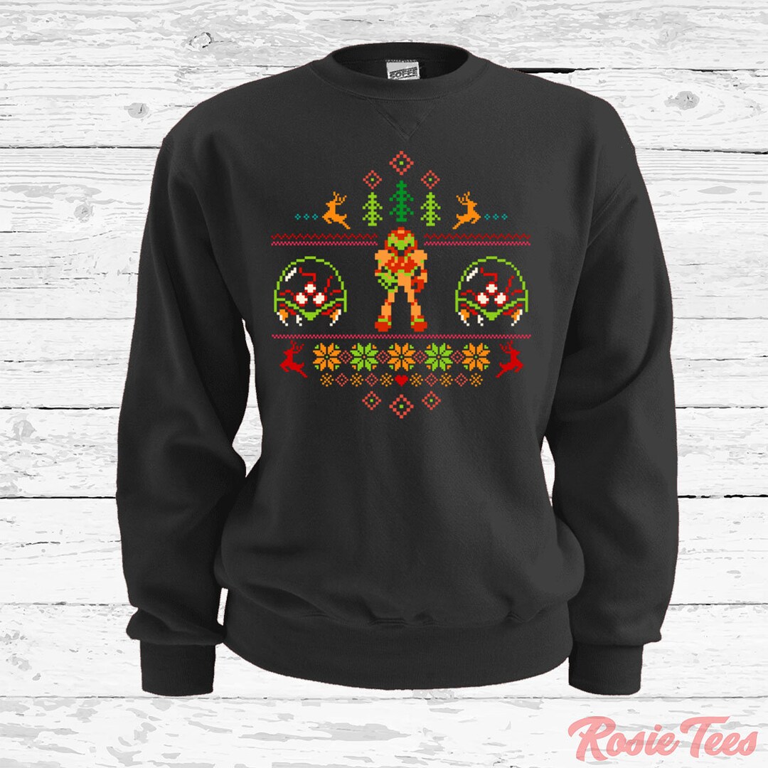Samus Ugly Christmas Crewneck Sweatshirt Holiday Video Game Apparel ...