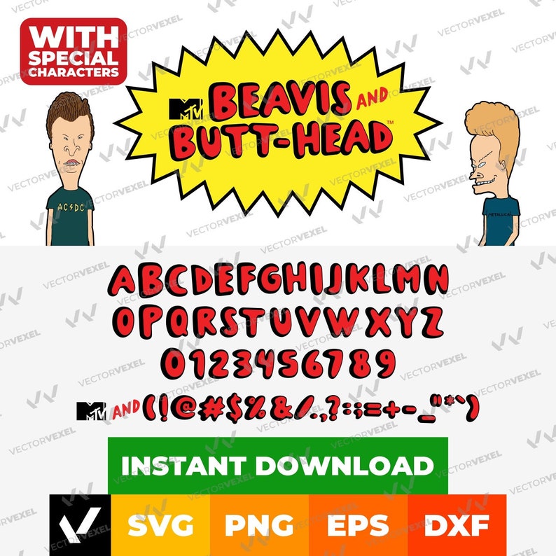 Beavis and Butthead Font Svg Files, Beavis and Butthead Alphabet ...