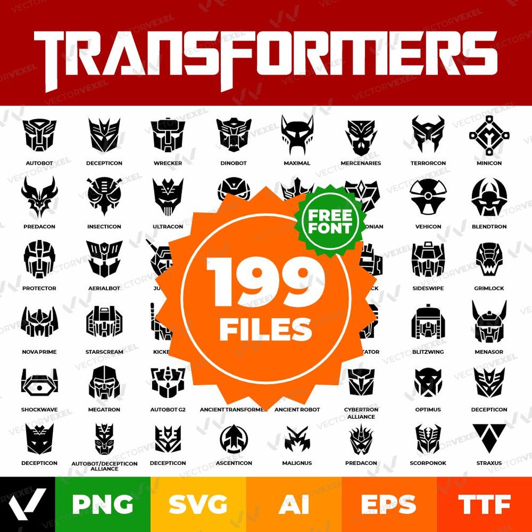 Robot Font Transformer Alphabet SVG Robot Head Skine Robot Logo Font Transformer Faces Transform ...