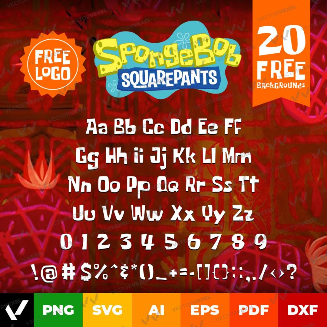 Sponge Font Bundle SVG, Custom Years Later Humorous, Twenty Years Later ...