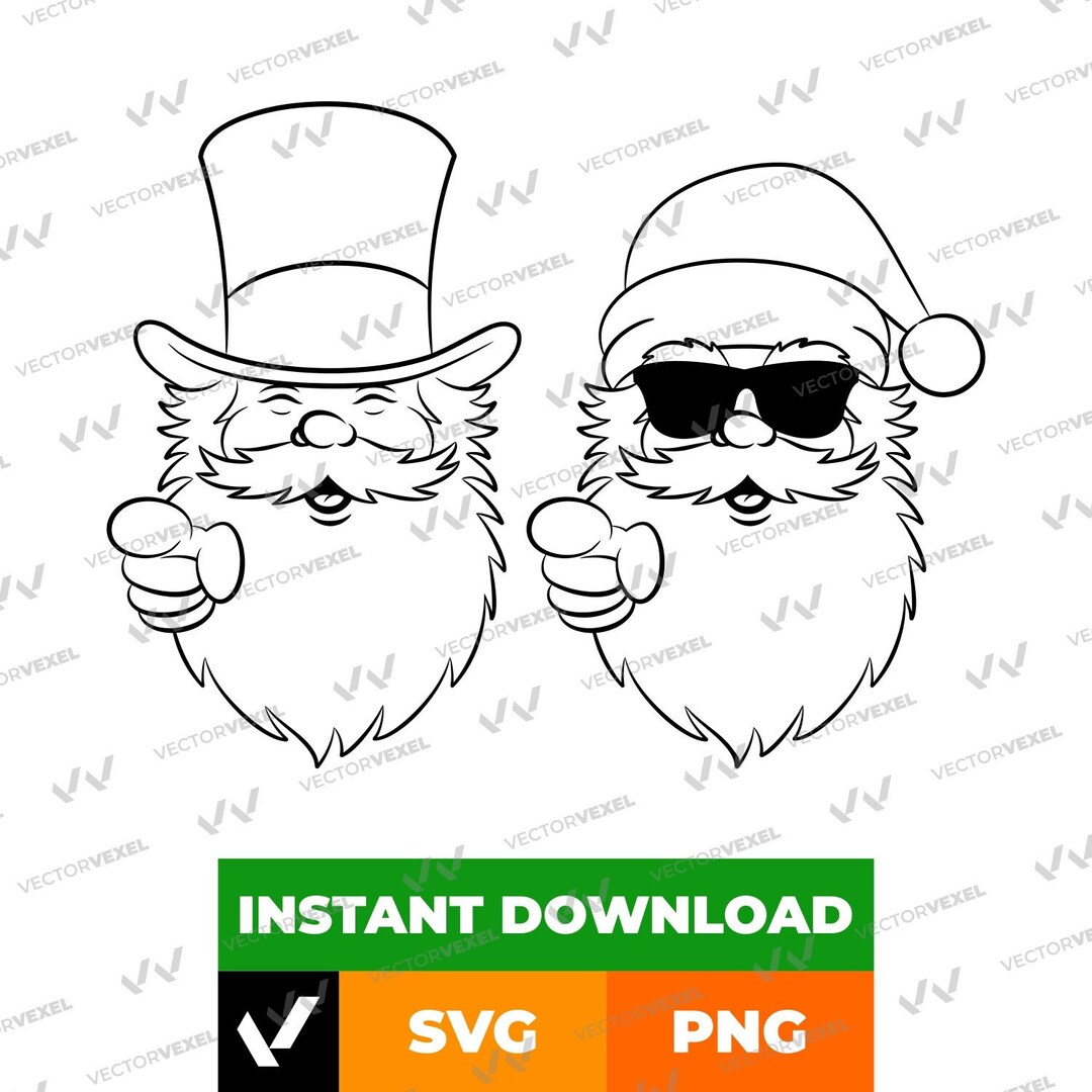 Vintage Santa Svg, Santa Face Svg, Christmas Svg, Santa Claus Svg ...
