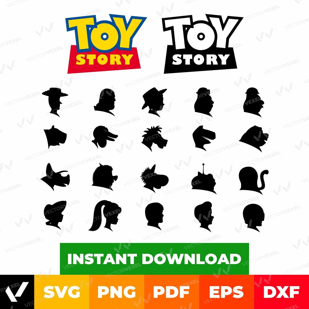 Toy Story Bundle, Toy Story Silhouette SVG, PNG, Dxf, Eps, Pdf, Toy ...