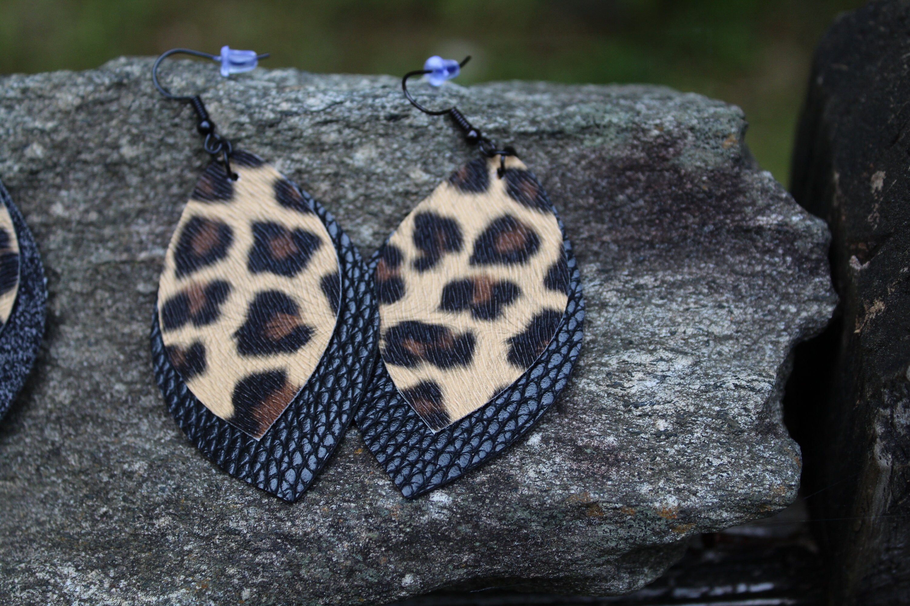 Leopard Print Earrings Cheetah Print Faux Leather | Etsy