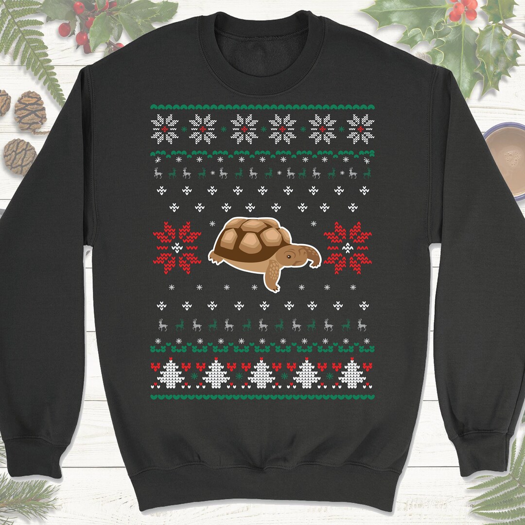 African Sulcata Tortoise Christmas Sweatshirt: Reptile Ugly Sweater - Etsy