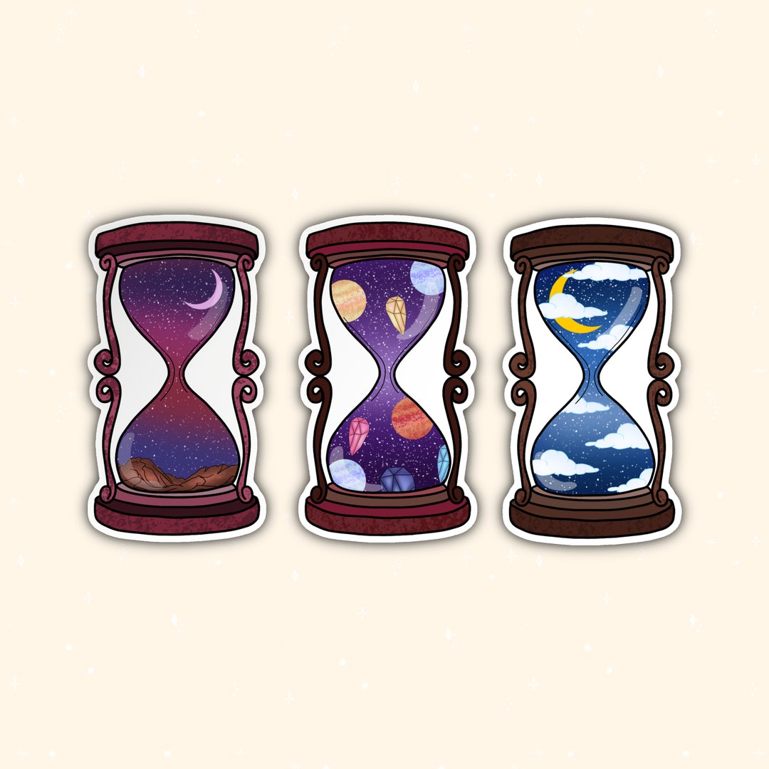Hourglass Stickers - Celestial Matte Die-cut Stickers - Etsy