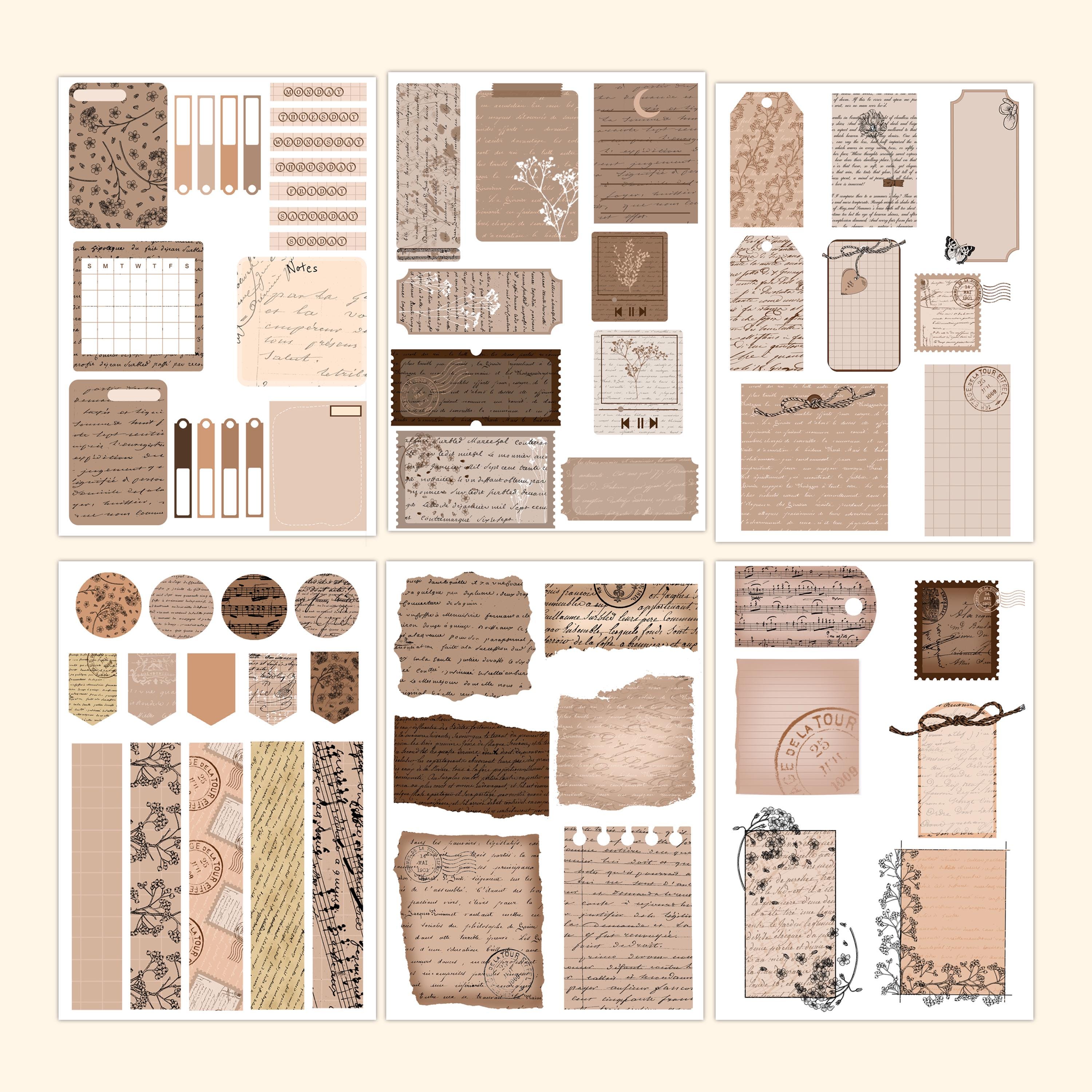 Vintage Journal Stickers Kit - Etsy