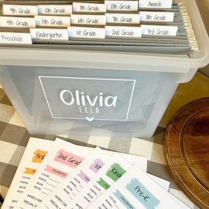 School Years File Box for Keepsake and School Memories Storage File Box ...