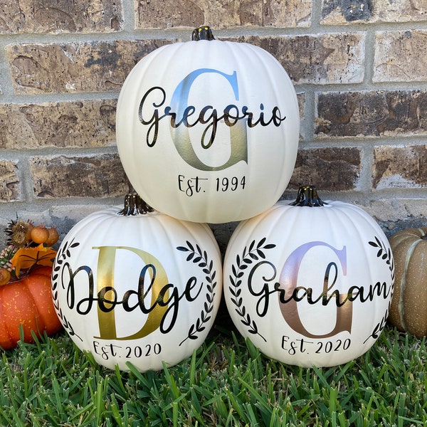Monogram Pumpkins - Etsy