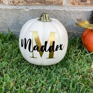 Personalized Small Pumpkin: Fall Decor With Monogram Name - Etsy