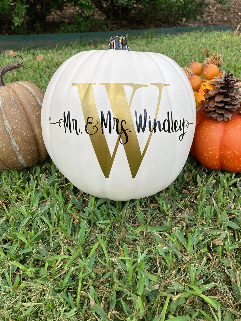 Custom Pumpkin for Fall Decor Monogram Pumpkin with Name | Etsy