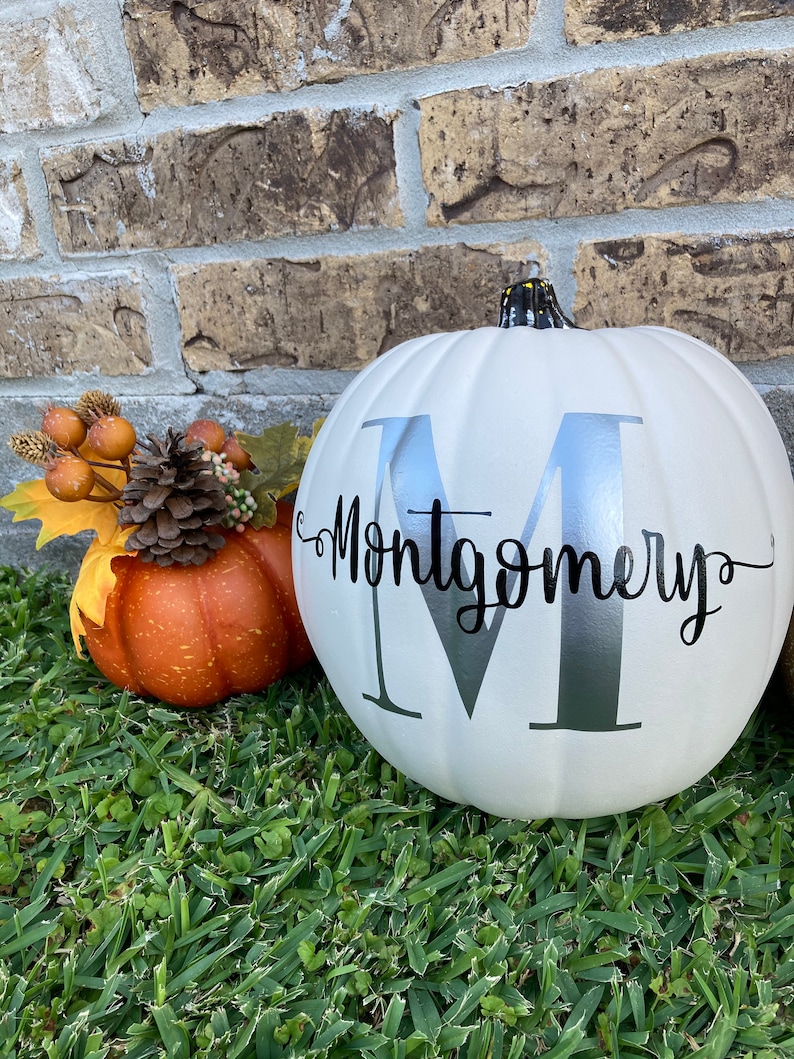 Custom Pumpkin for Fall Decor, Monogram Pumpkin With Name, Personalized ...