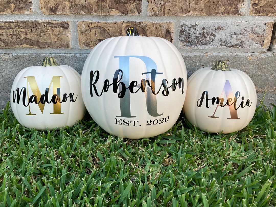 Family Pumpkin Decor Bundle, Fall Decor, Personalized Pumpkin Decor ...