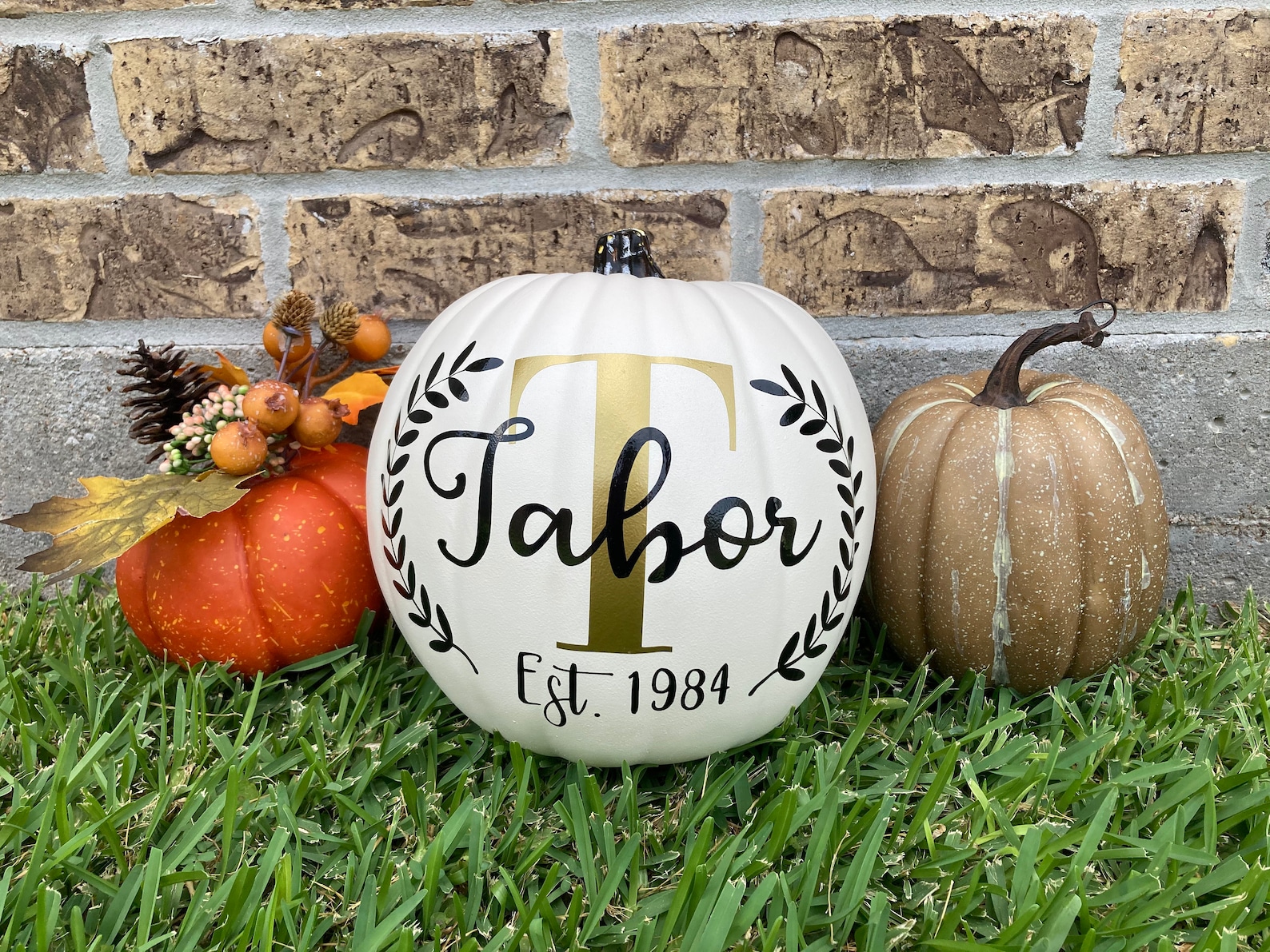 Monogram Decor Monogram Pumpkin for Fall Decor Personalized | Etsy