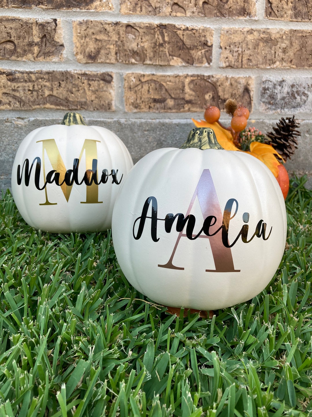 Small Pumpkins Personalized With Names, Fall Decor, Pumpkins With Names ...