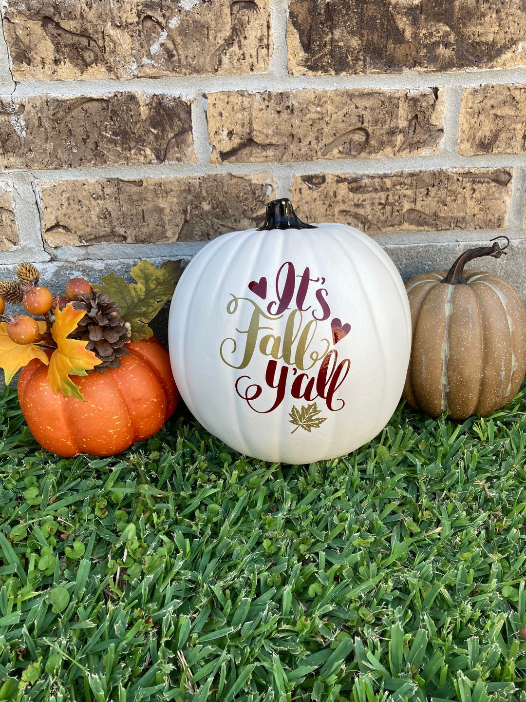 Pumpkin Fall Decor, It's Fall Y'all, Pumpkin Decor, Fall Yall, Happy ...