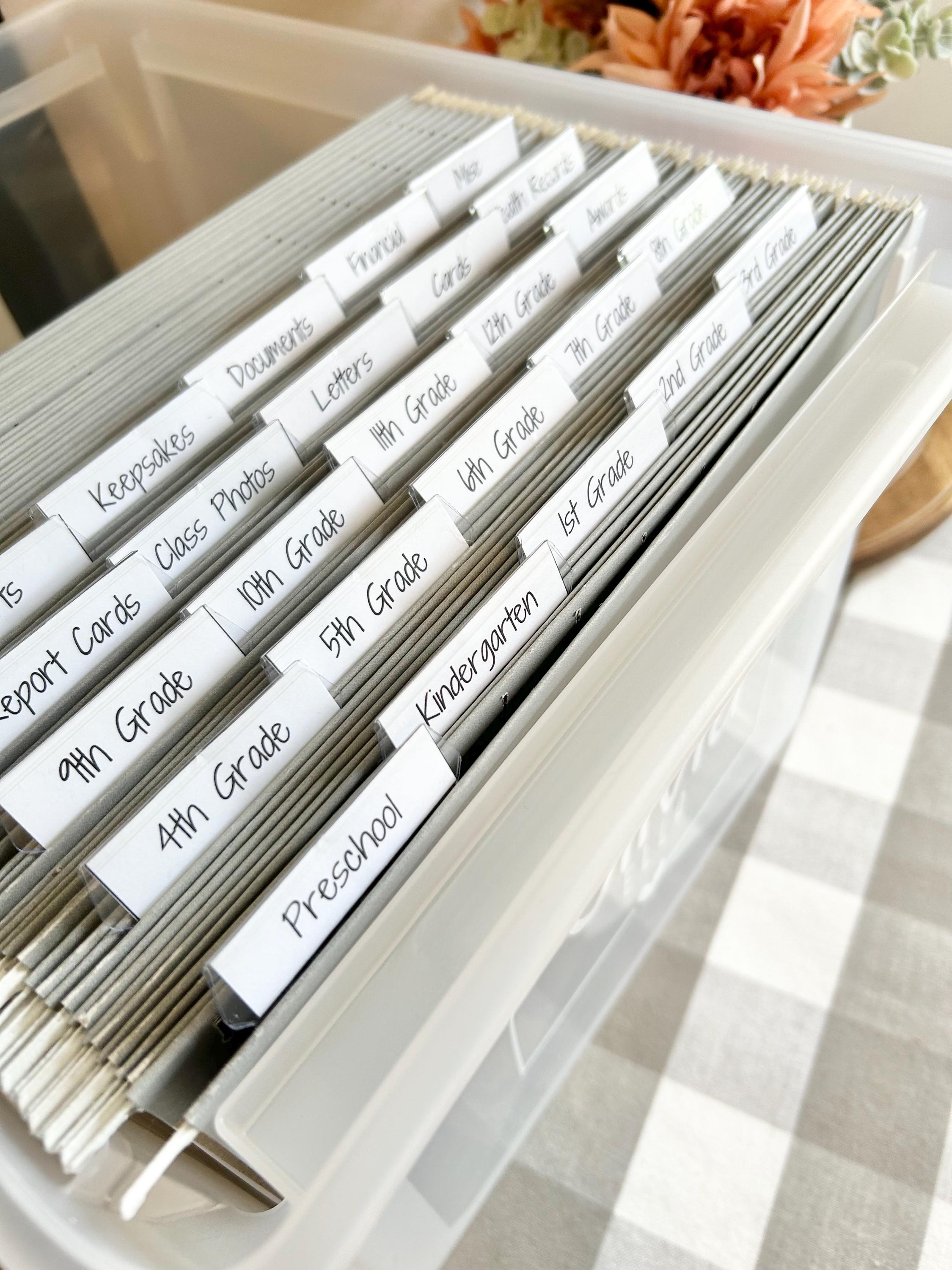 Personalized School Memory File Box Kit: DIY Name Label & Grade Tabs - Etsy