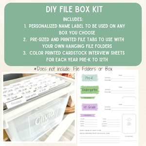 Storage File Box Kit DIY for Kids School Art and Memory Box ...