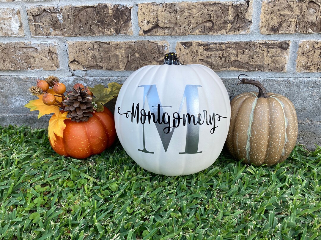 Custom Pumpkin for Fall Decor, Monogram Pumpkin With Name, Personalized ...