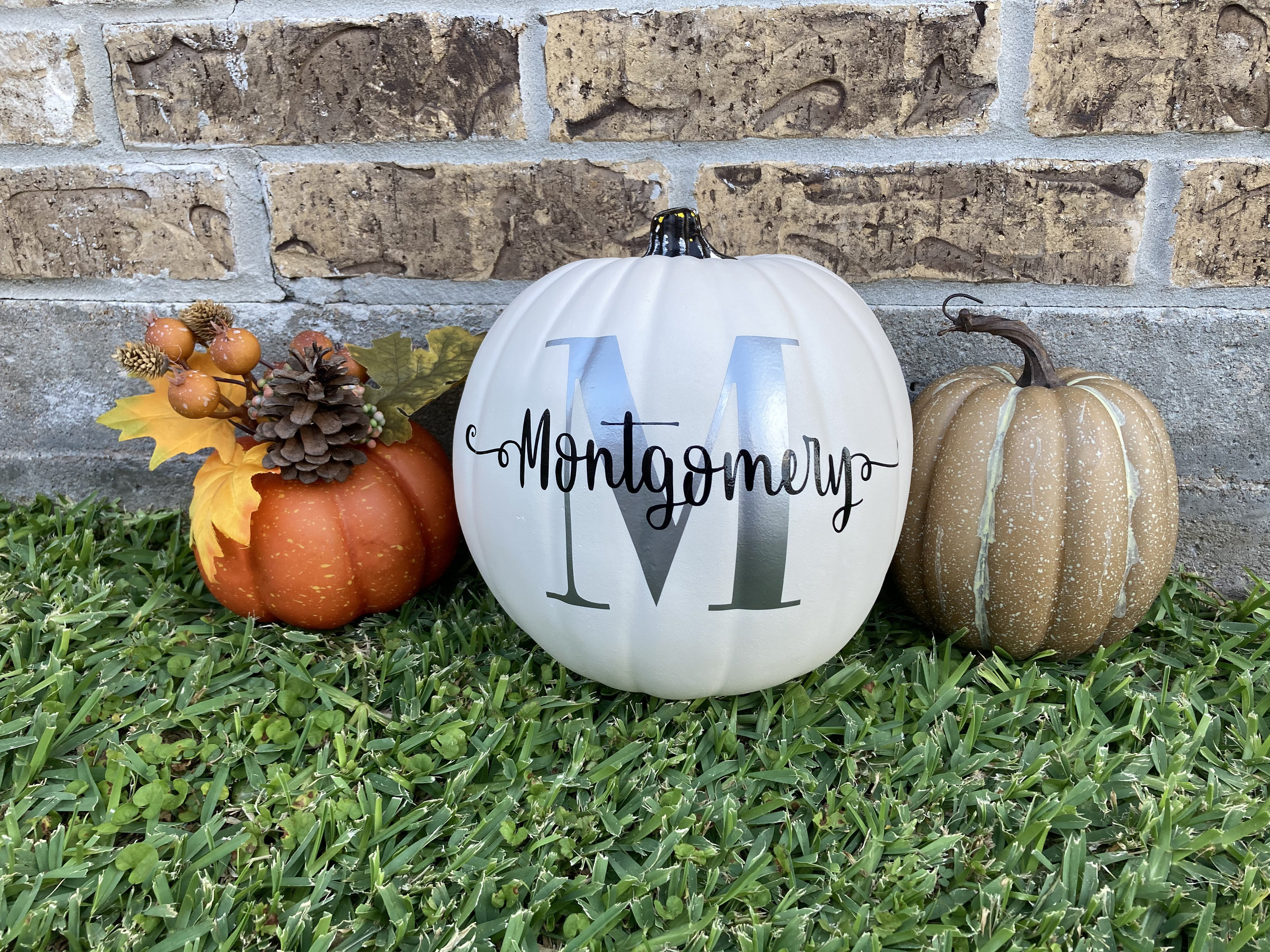 Custom Pumpkin for Fall Decor Monogram Pumpkin with Name | Etsy