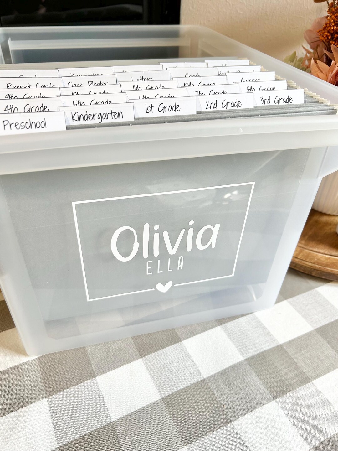 School Years File Box for Keepsake and School Memories Storage File Box ...