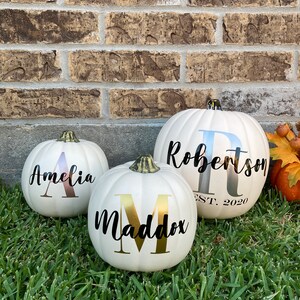 Family Pumpkin Decor Bundle, Fall Decor, Personalized Pumpkin Decor ...