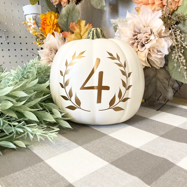 Pumpkin Table Number - Etsy