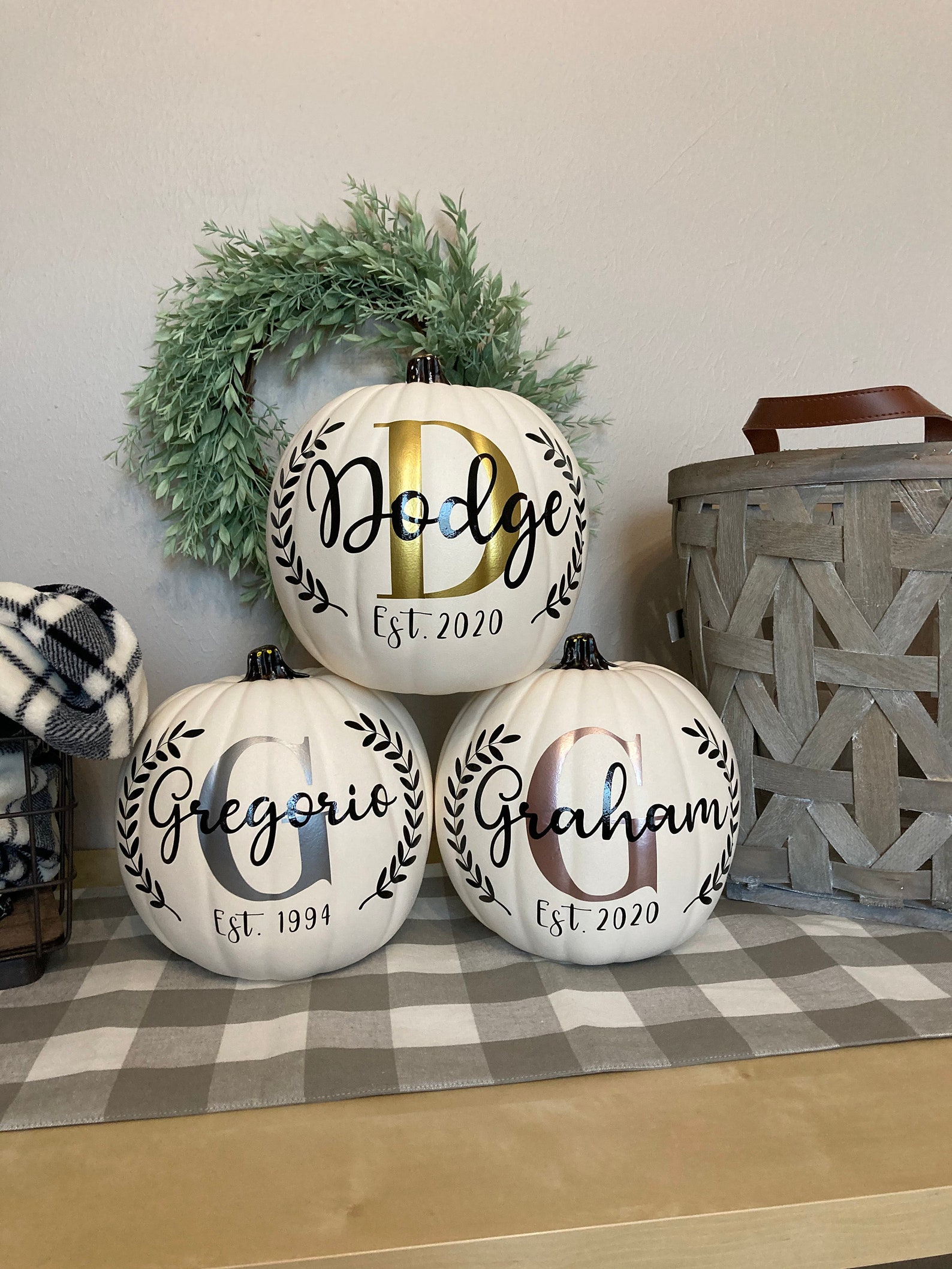 Monogram Decor Monogram Pumpkin for Fall Decor Personalized | Etsy