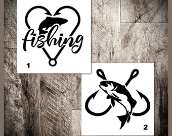 Fish Hook Decal Fish Shaped Barb Sticker Fishing Decal - Etsy
