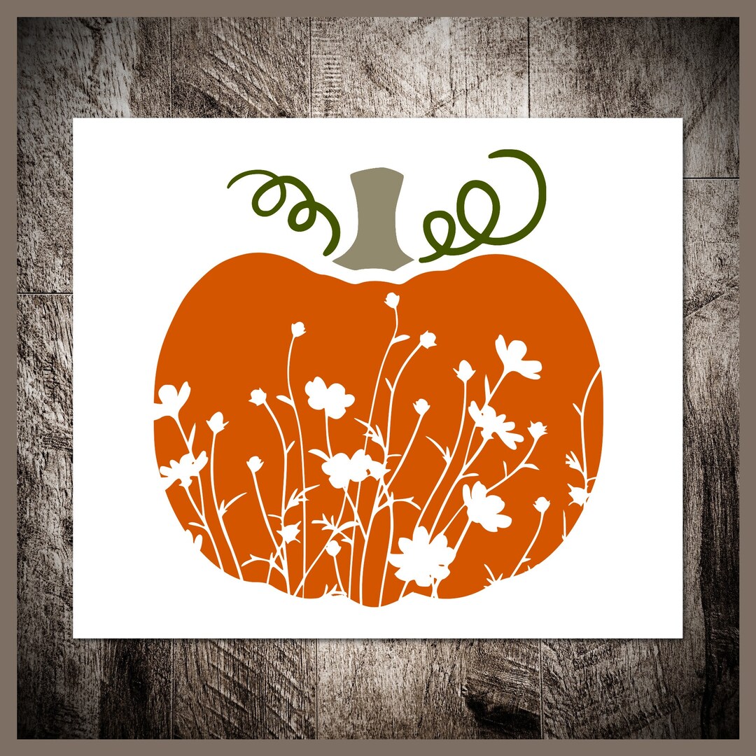 Wildflower Pumpkin Fall Vinyl Decal - Etsy