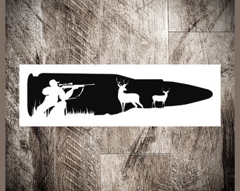 Deer Rifle Trees American Flag Decals - Etsy