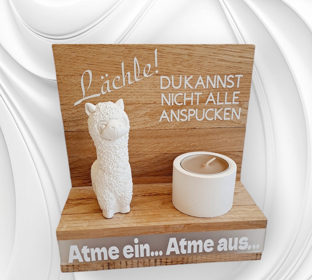 Alpaca Stand Illuminated Blocks Wood Acrylic Gift Souvenir Tealight - Etsy