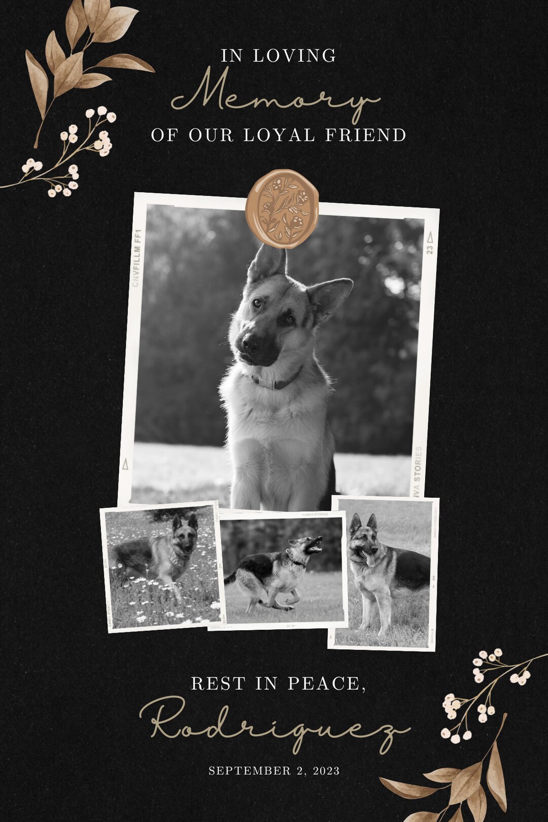 Custom Memorial Portrait Digital Art for Bereavement Gift, Personalized ...