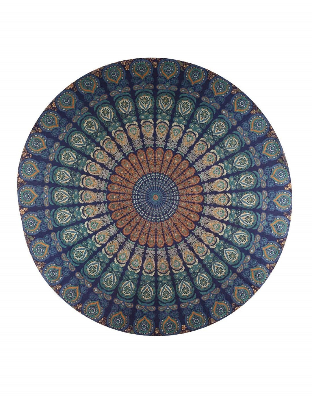 Peacock Round Tapestry Handmade Beach Towel Yoga Mat Decor Table Cover ...
