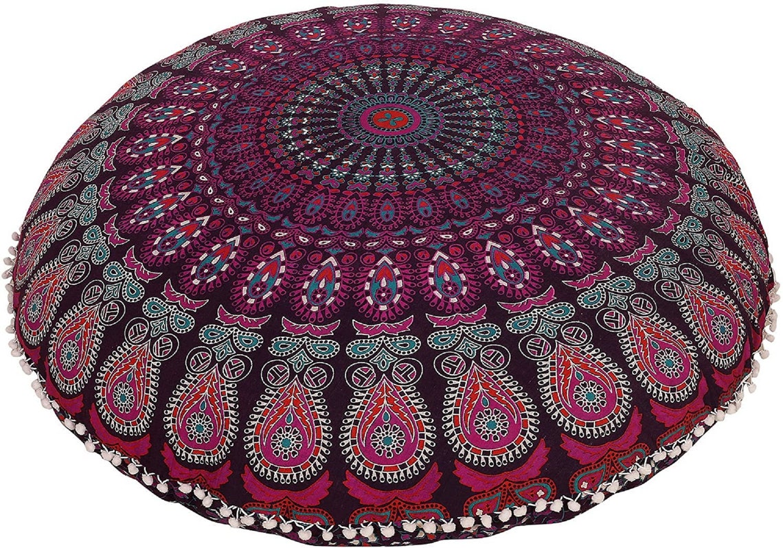 28 Round Cushion Cotton Cushion Cover Floor Pouf - Etsy