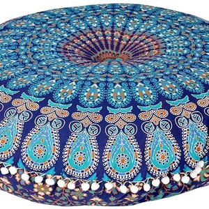 28 Round Cushion Cotton Cushion Cover Floor Pouf - Etsy