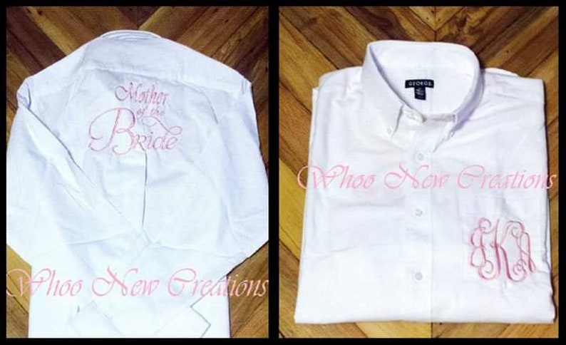 Bride, Bridal Shower, Getting Ready Shirt, Button Up, Monogram, Bridal ...