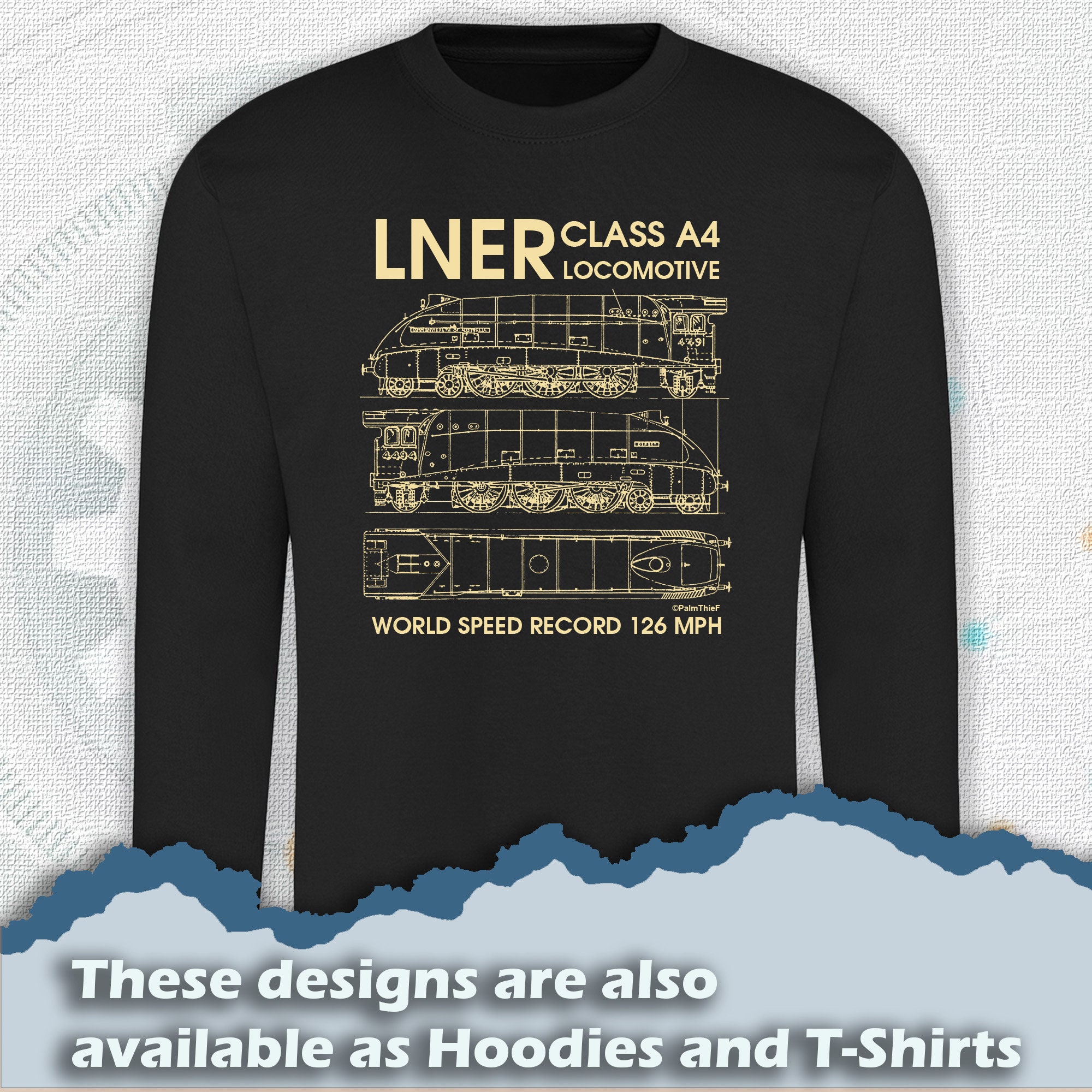 LNER Class 4 Locomotive Blueprint Sweatshirt Speed Record Breaker - Etsy