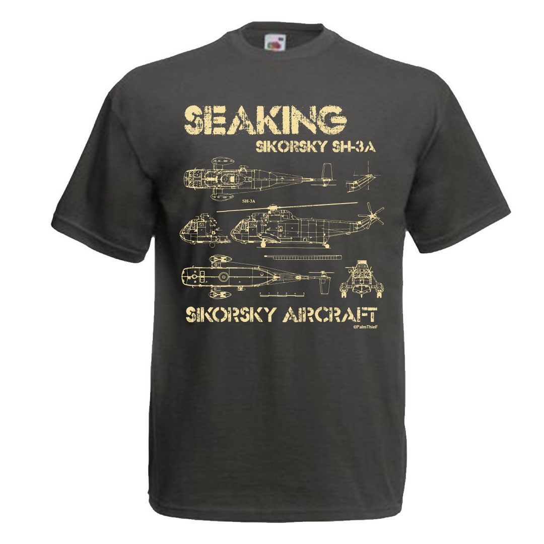 Sea King Sikorsky SH-3A Helicopter Blueprint T-shirt Birthday Gift - Etsy