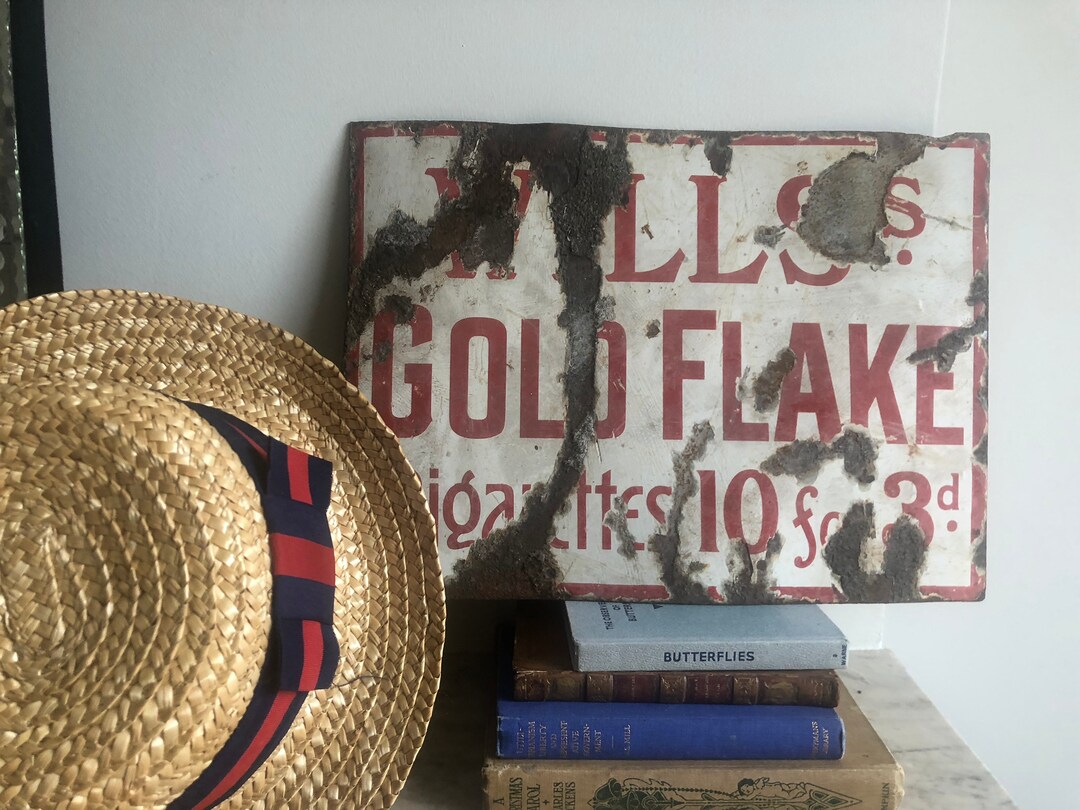Wills Gold Flake Metal Cigarette Sign From the 1920's - Etsy