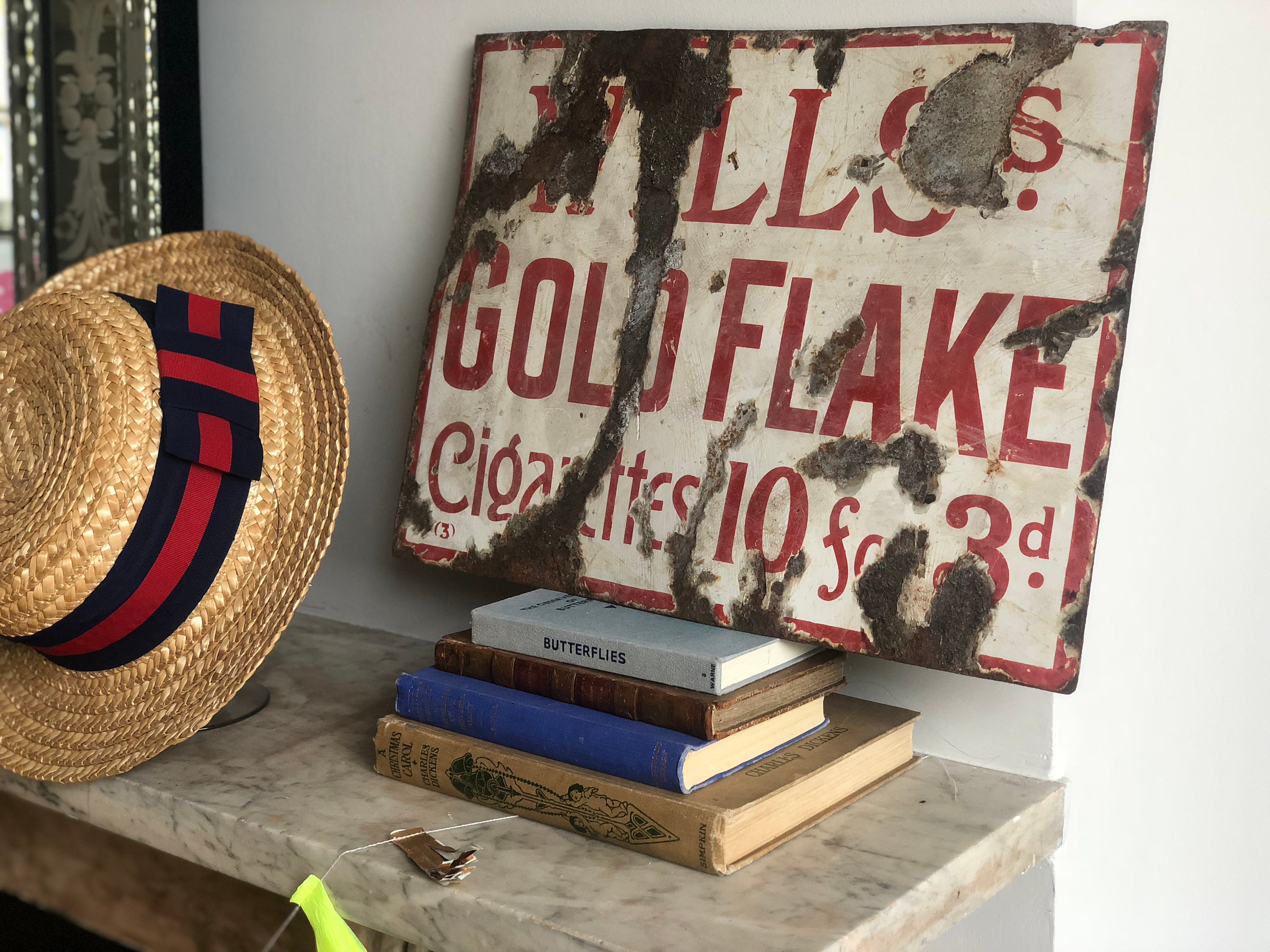 Wills Gold Flake Metal Cigarette Sign From the 1920's - Etsy