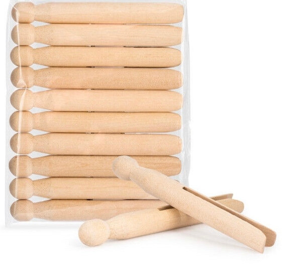 10 Wooden Dolly Pegs Traditional Clothes Line Washing High Quality ...