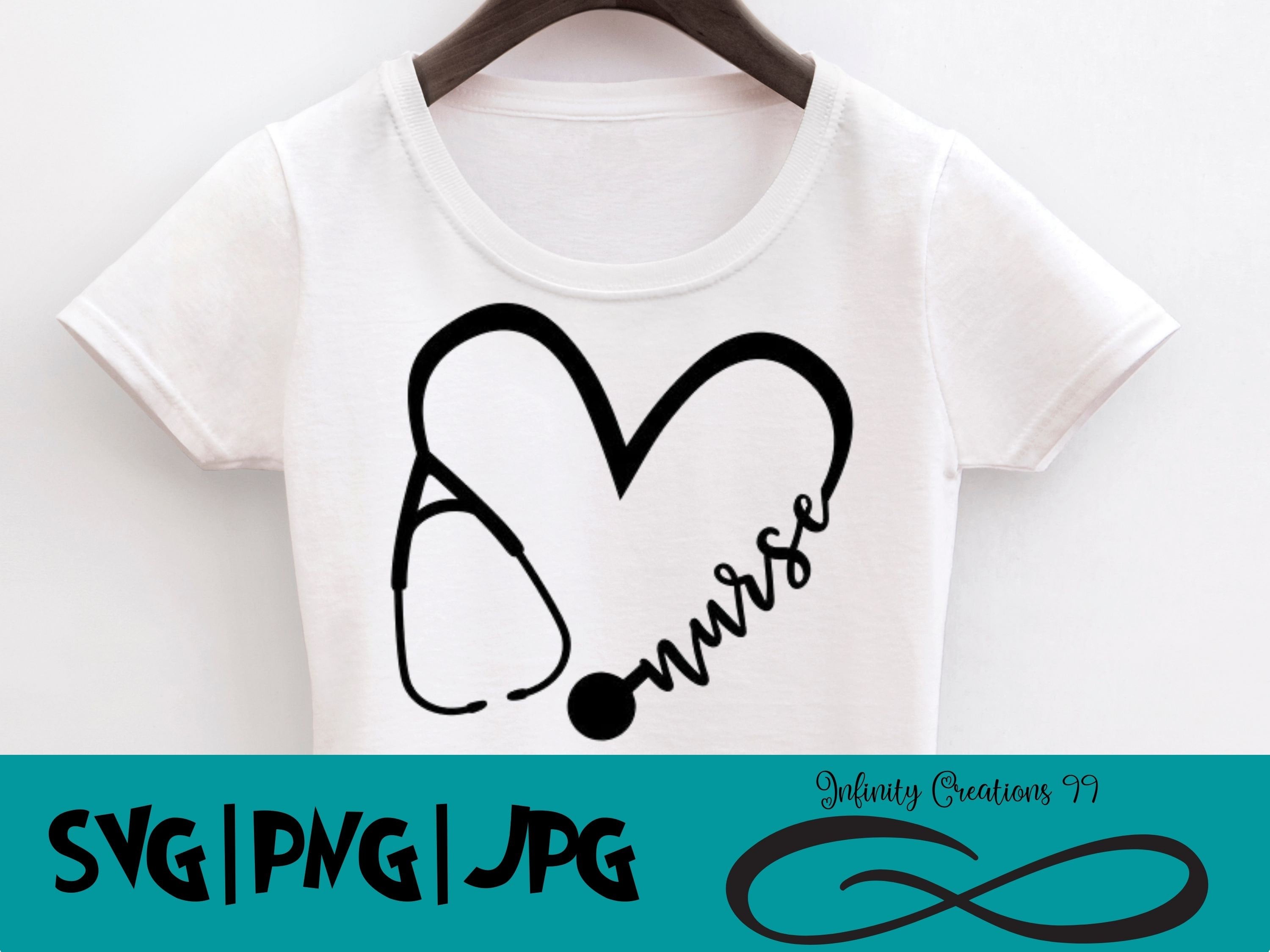 Nurse Heart Stethoscope SVG PNG JPG Cricut & Silhouette | Etsy