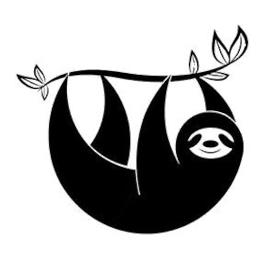 Sloth Hanging From Tree SVG PNG JPG Cricut & Silhouette | Etsy