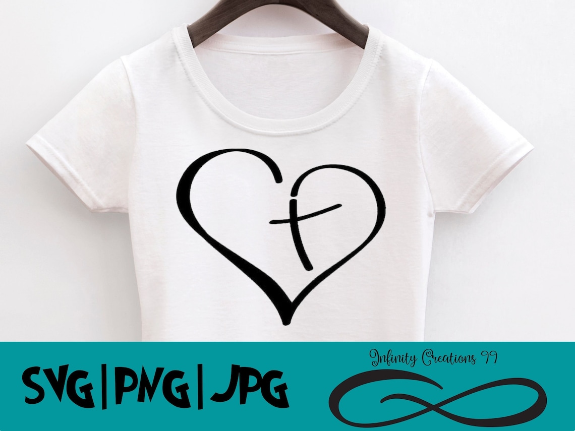 Heart Cross SVG PNG JPG Digital Files Cricut and Silhouette - Etsy Canada