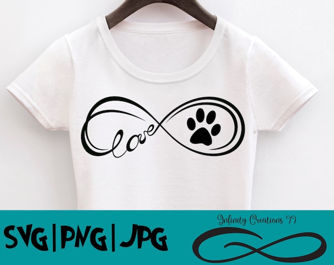Infinity Paw Print Heart Symbol SVG - Etsy Canada