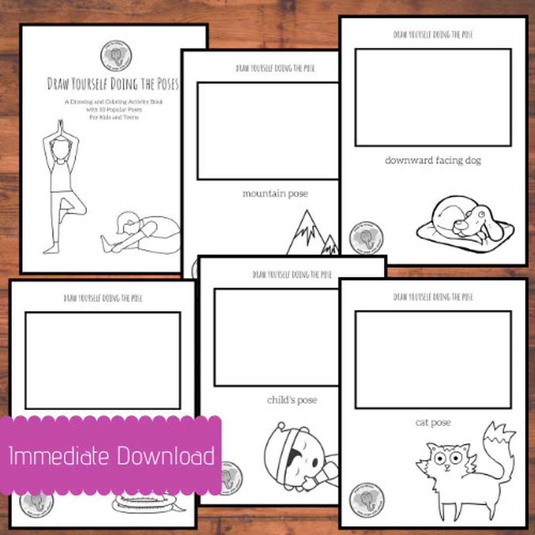 Draw Yourself Doing the Pose Coloring Activity Pages - 11 Page Activity ...