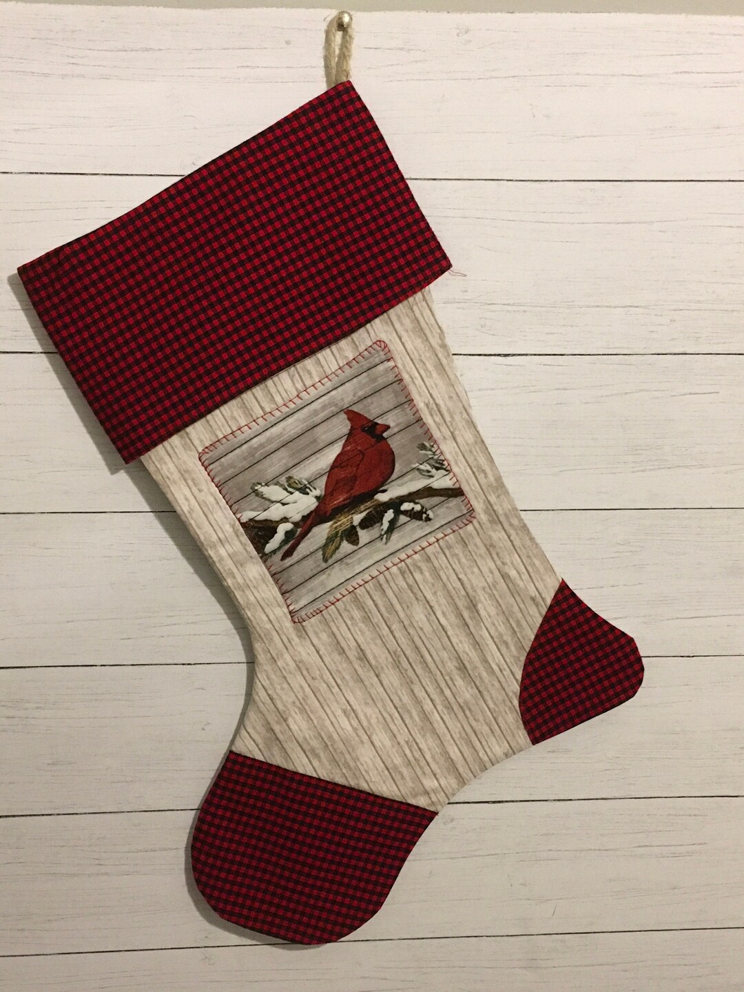 Red Cardinal Stocking - Etsy