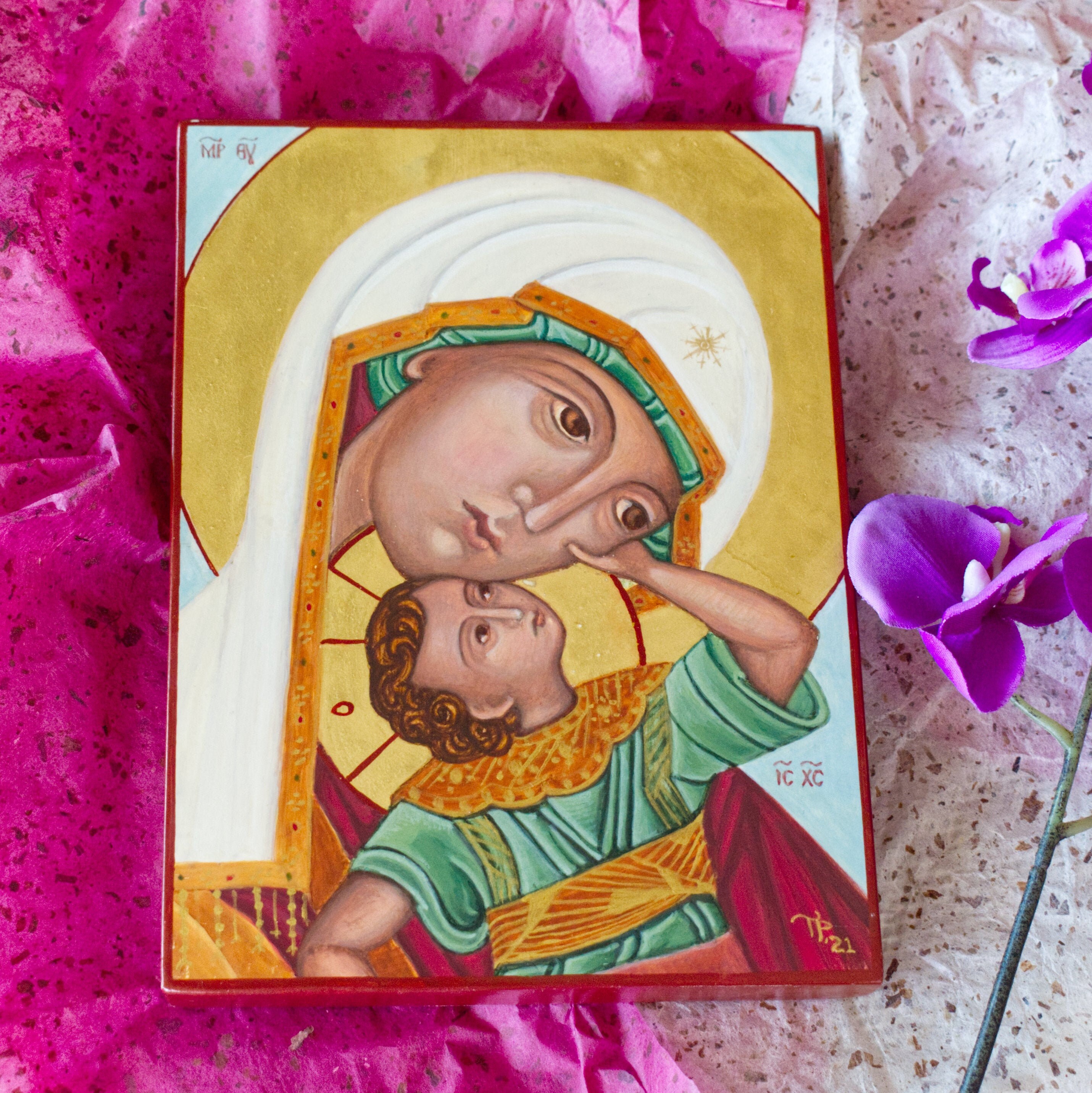 Religious Icon traditional hand painted egg tempera icon of | Etsy